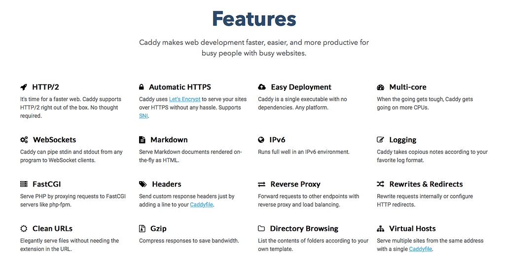 Caddy: The HTTP/2 web server with automatic HTTPS - Web技术 - JoTang